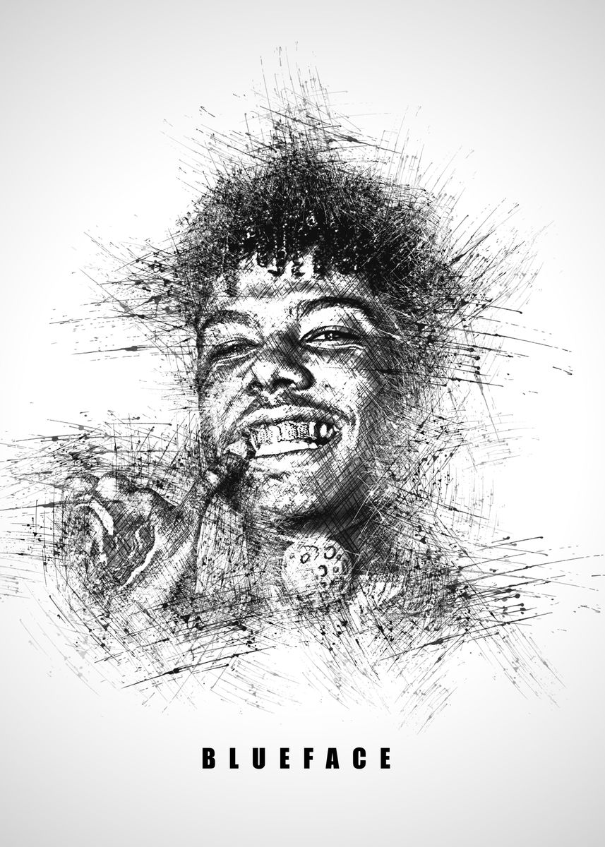 'Blueface' Poster, picture, metal print, paint by Clay Williams | Displate