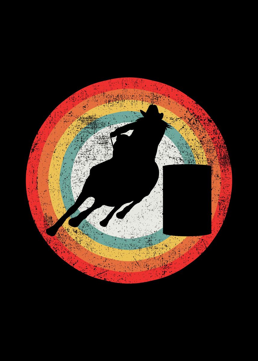 'Barrel Racing Barrel Racer' Poster, picture, metal print, paint by ...