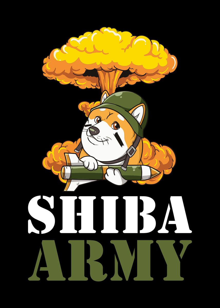 'Shiba Army' Poster, picture, metal print, paint by CatRobot | Displate