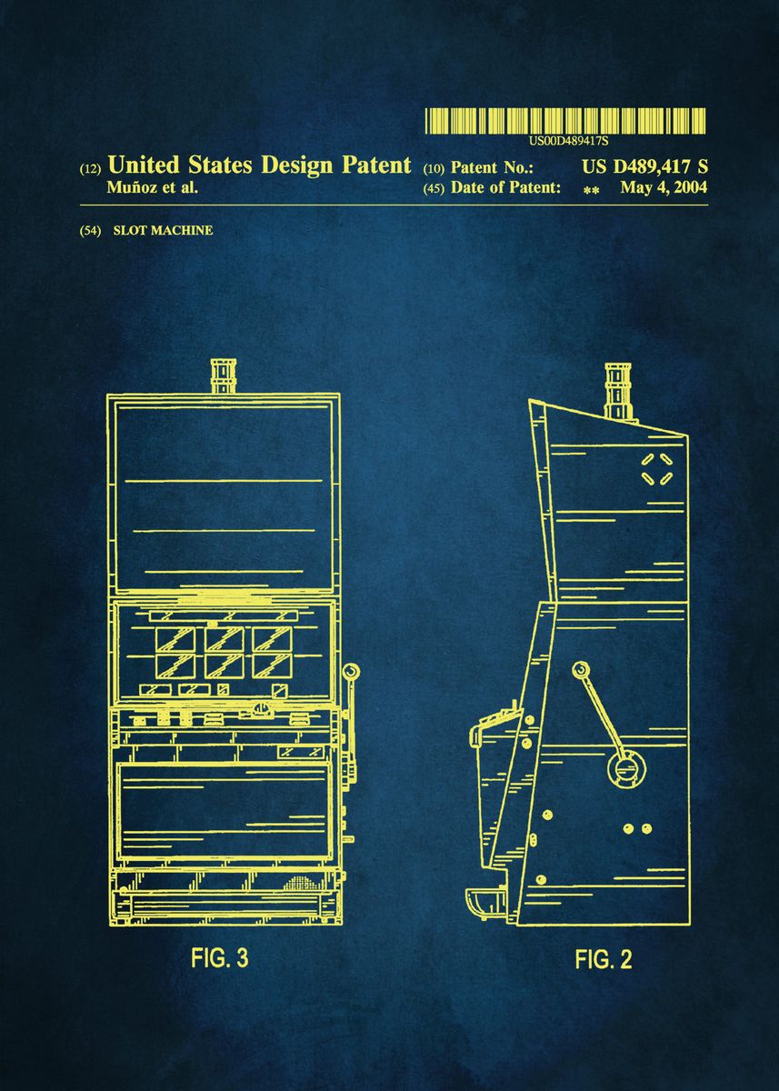 '58 Slot Machine Patent' Poster by Gloria Grant | Displate