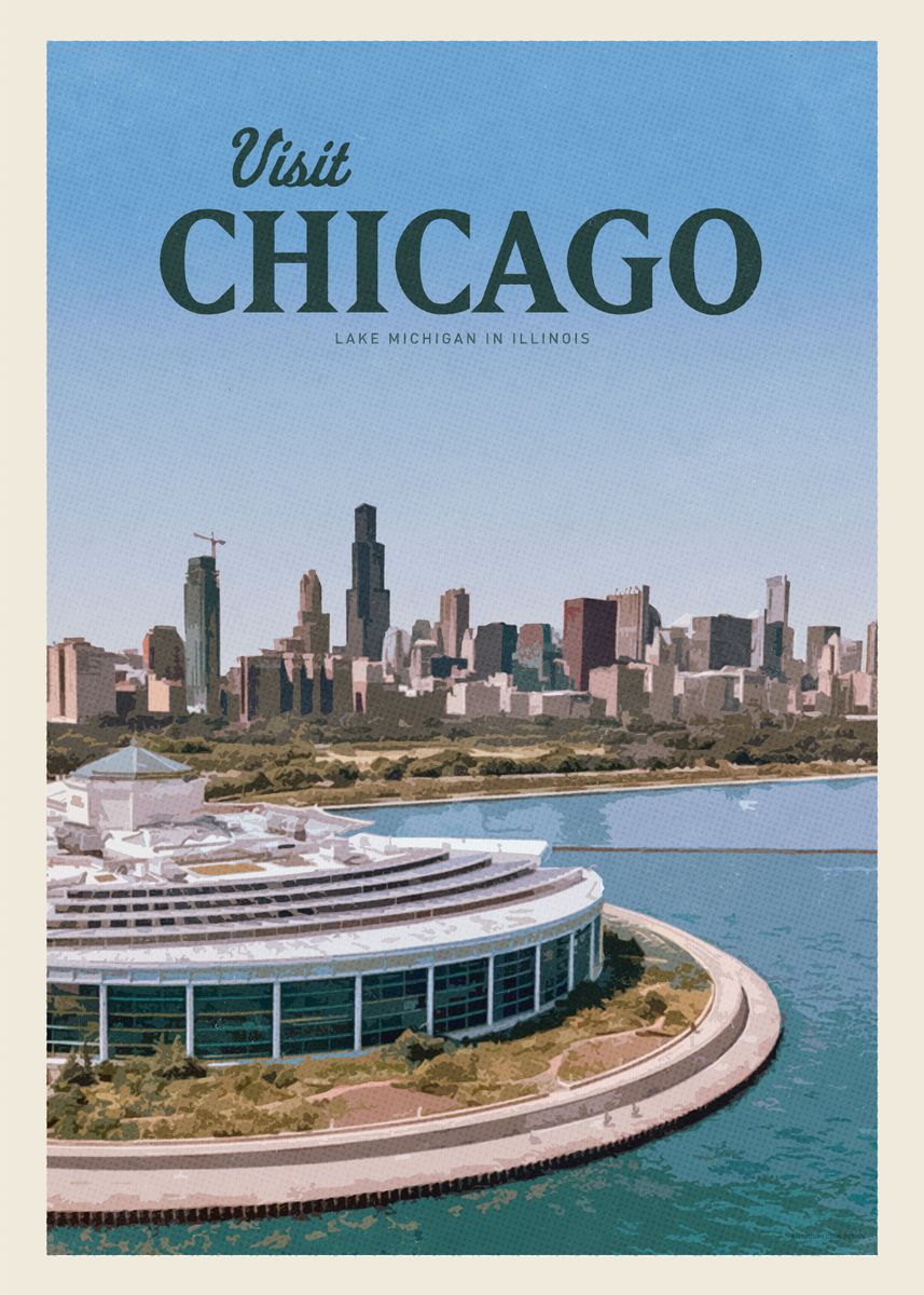 'Visit Chicago' Poster by Mercury Club | Displate