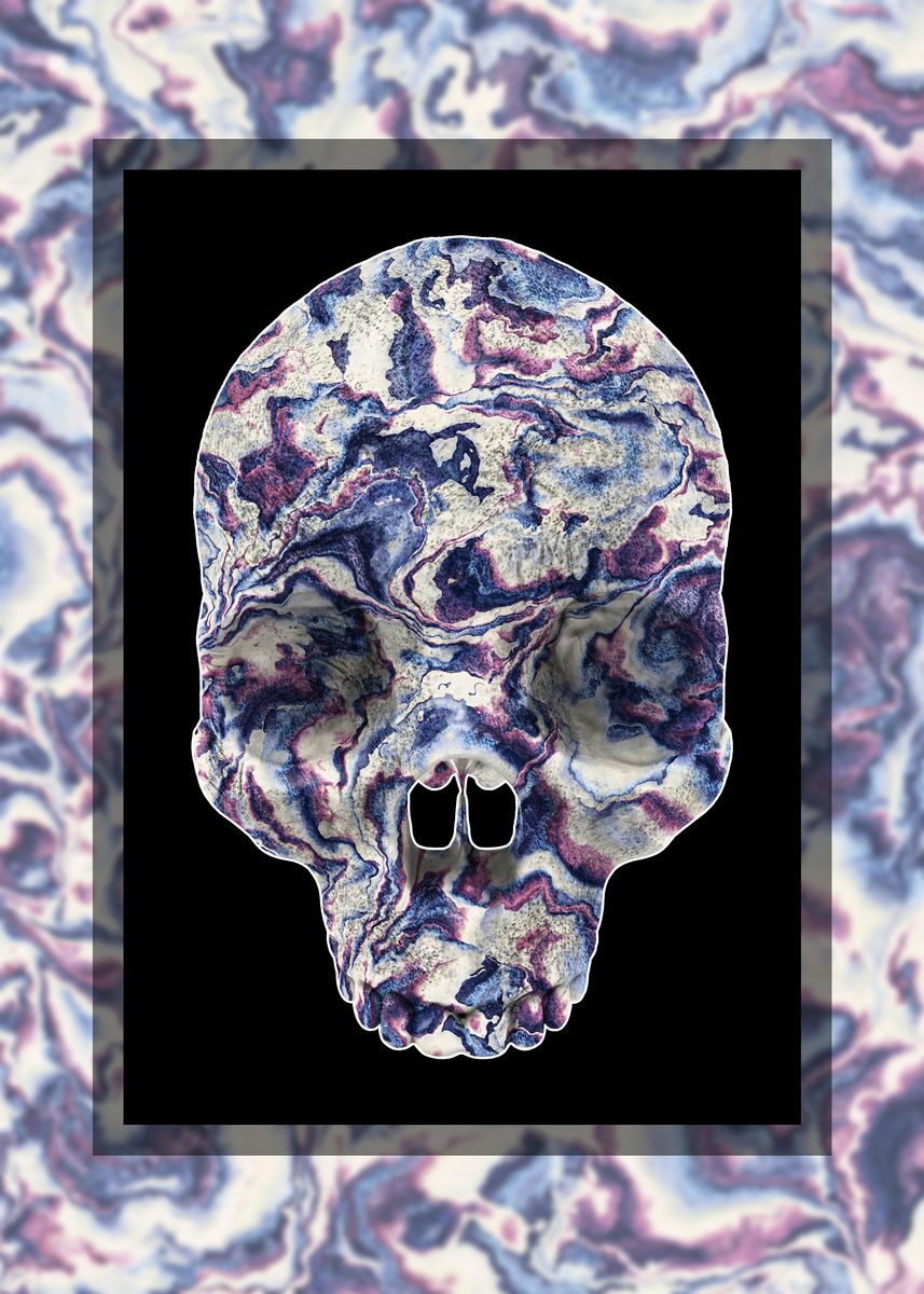 'Twilight Snow Skull' Poster, picture, metal print, paint by Breann ...