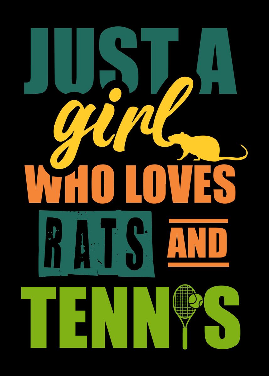 'Rat Girl Tennis' Poster, picture, metal print, paint by Sebastian ...
