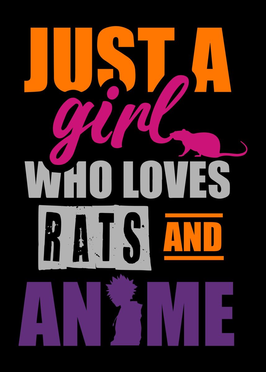 'Rat Girl Anime Manga' Poster, picture, metal print, paint by Sebastian ...