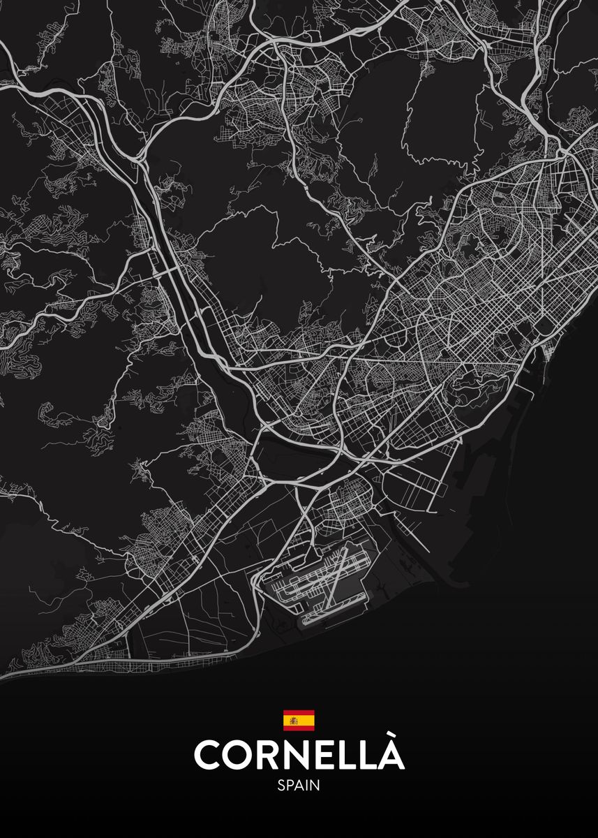 'Cornella ES' Poster, picture, metal print, paint by IMR Designs | Displate