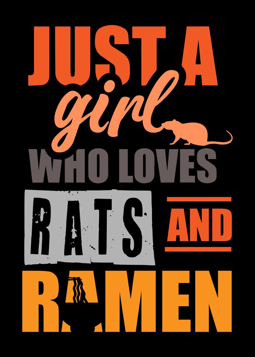 'Rat Girl Ramen' Poster, picture, metal print, paint by Sebastian ...