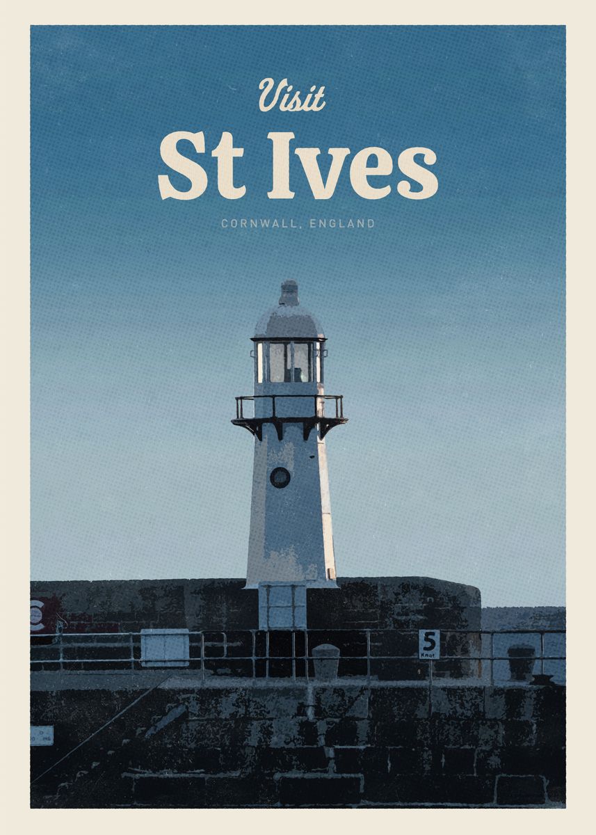 'Visit St Ives' Poster, picture, metal print, paint by Mercury Club ...