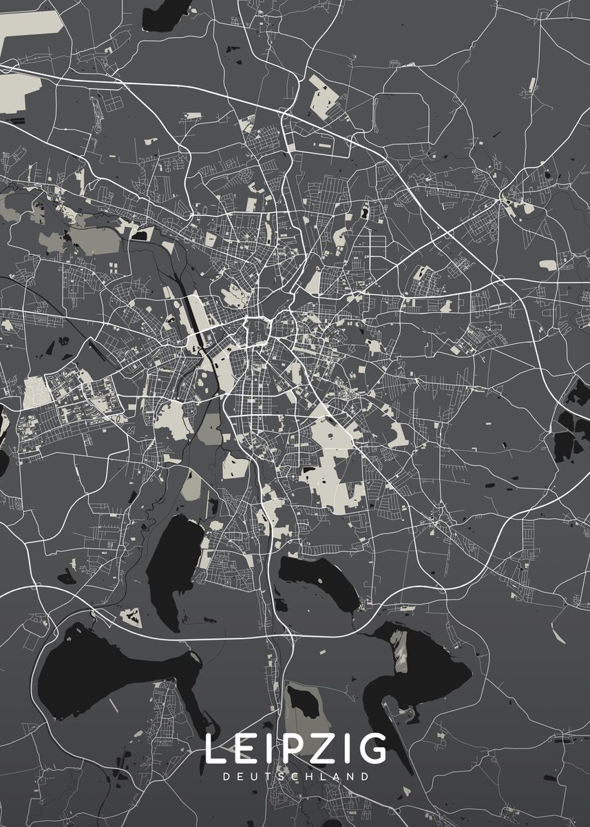 'Leipzig' Poster, picture, metal print, paint by mapsies | Displate
