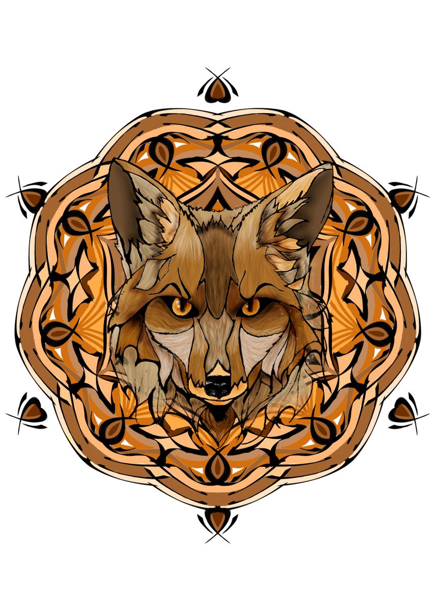 'Fox mandala' Poster, picture, metal print, paint by Phantom ...