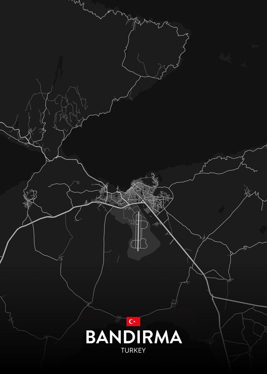 'Bandirma TR' Poster, picture, metal print, paint by IMR Designs | Displate