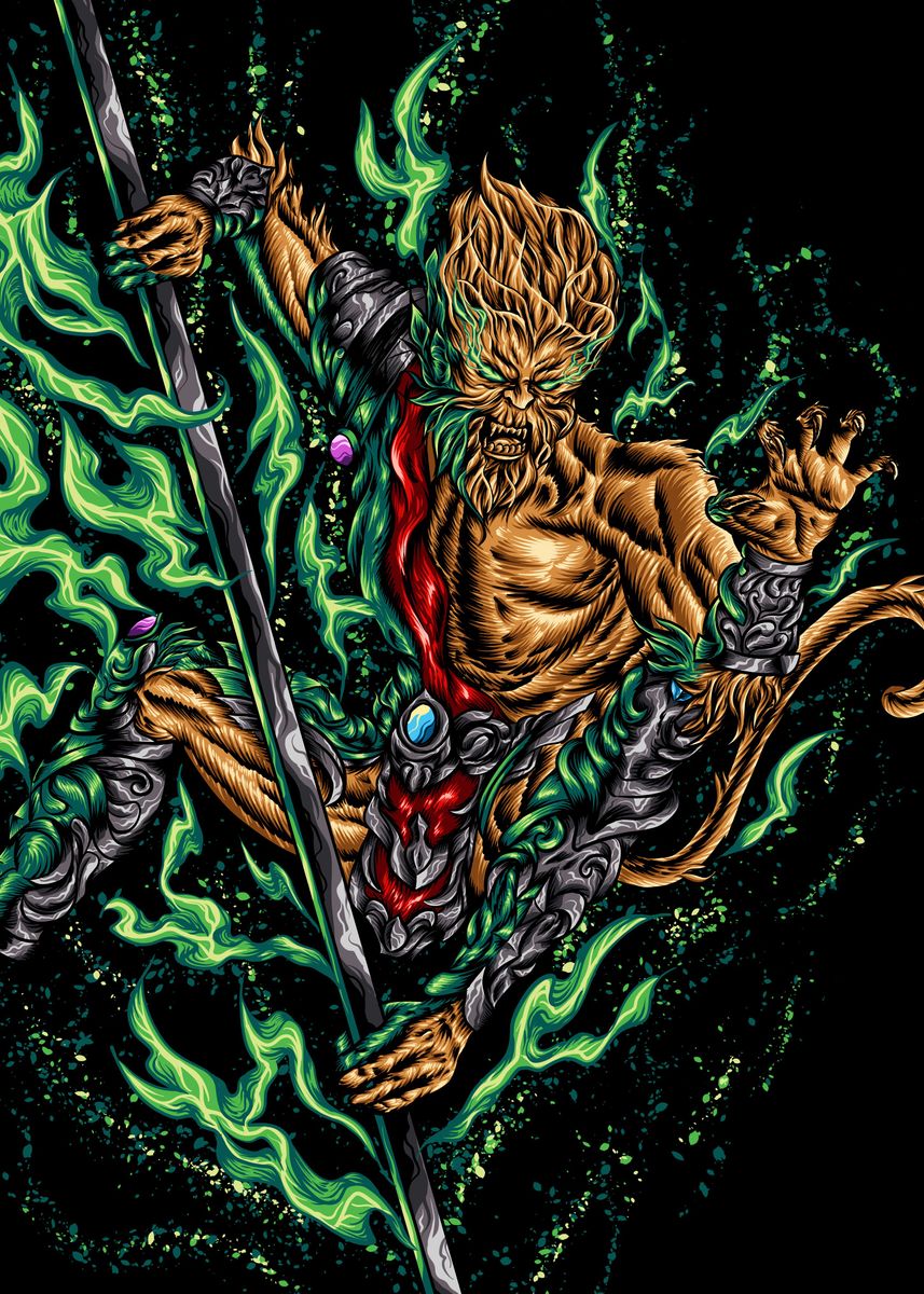 'Sun God of Monkey' Poster, picture, metal print, paint by achmad hanif ...