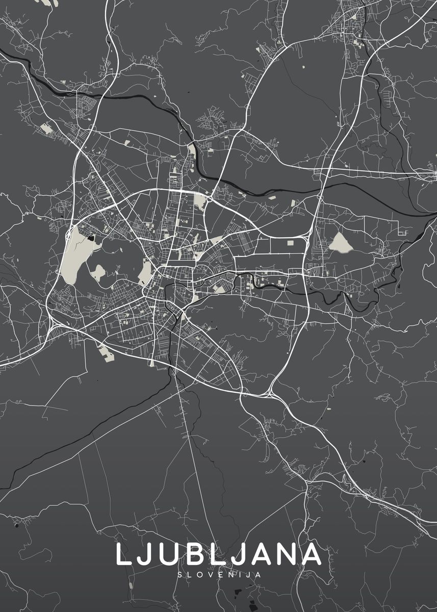 'Ljubljana' Poster by mapsies | Displate