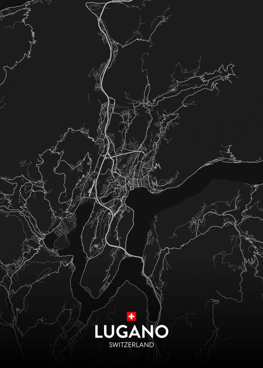 'Lugano CH' Poster by IMR Designs | Displate