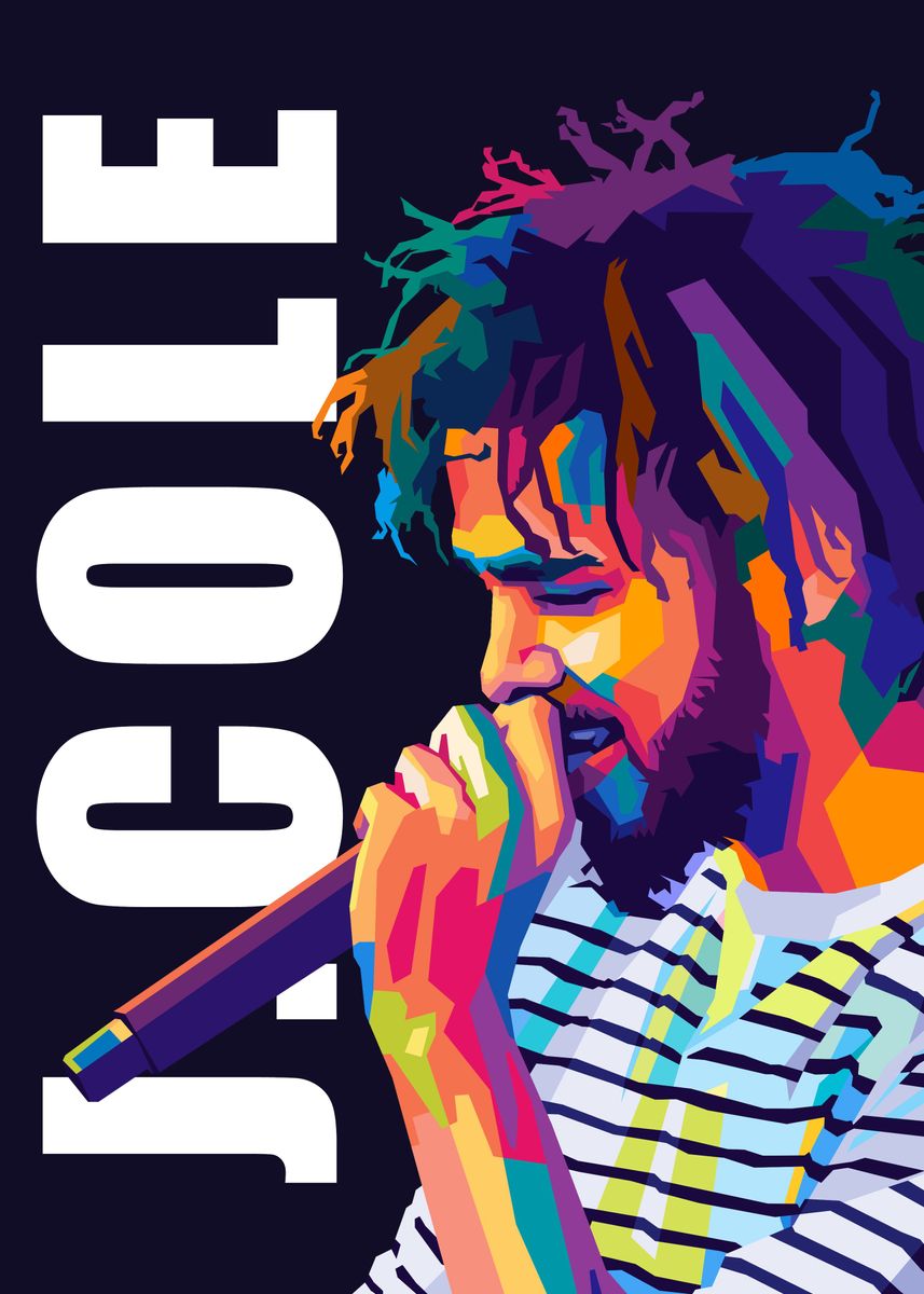'J Cole Wpap Pop Art' Poster, picture, metal print, paint by Anthony ...