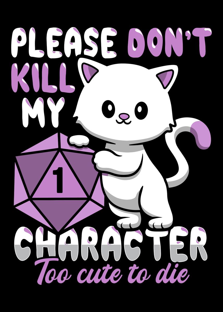 'Dungeon Meowster RPG Cat' Poster, picture, metal print, paint by ...
