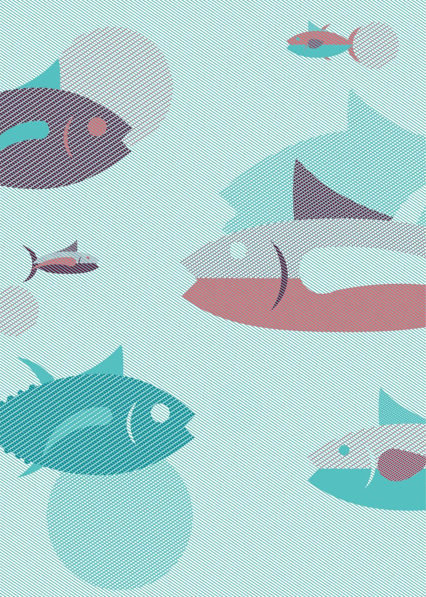 'Fish' Poster, picture, metal print, paint by Monika Gregulska | Displate