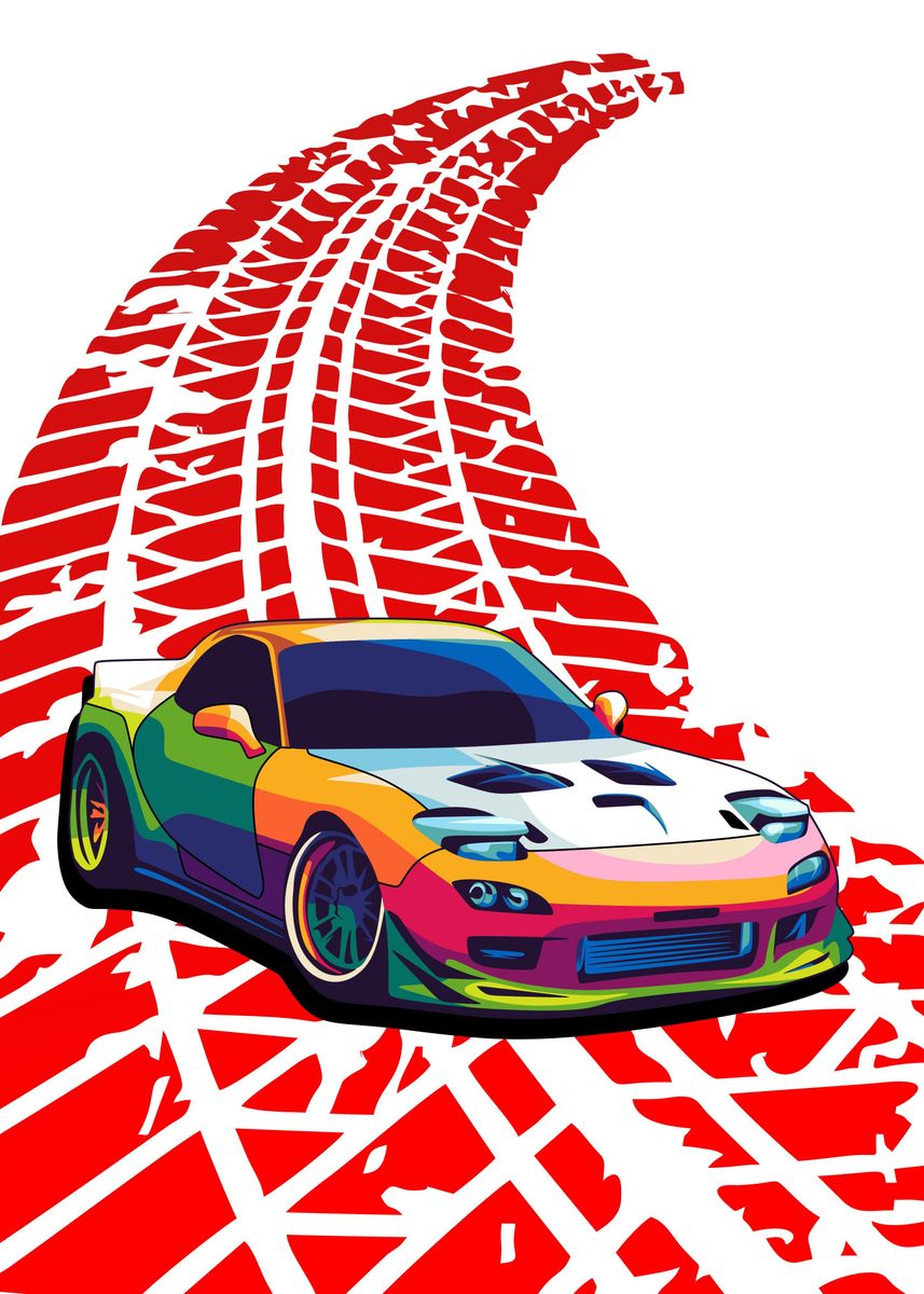 'Mazda Rx7' Poster by Dedew Doublede | Displate