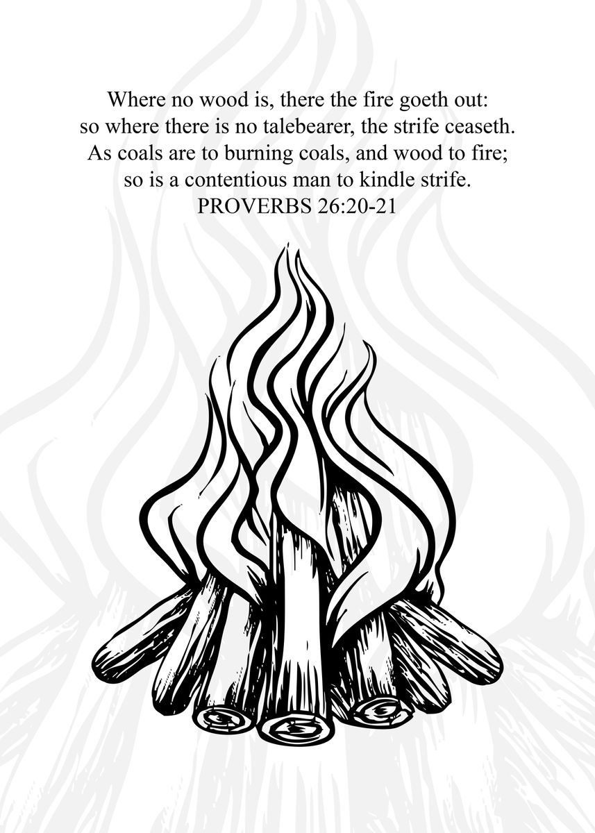 'Proverbs 26 20 21' Poster, picture, metal print, paint by ABConcepts ...
