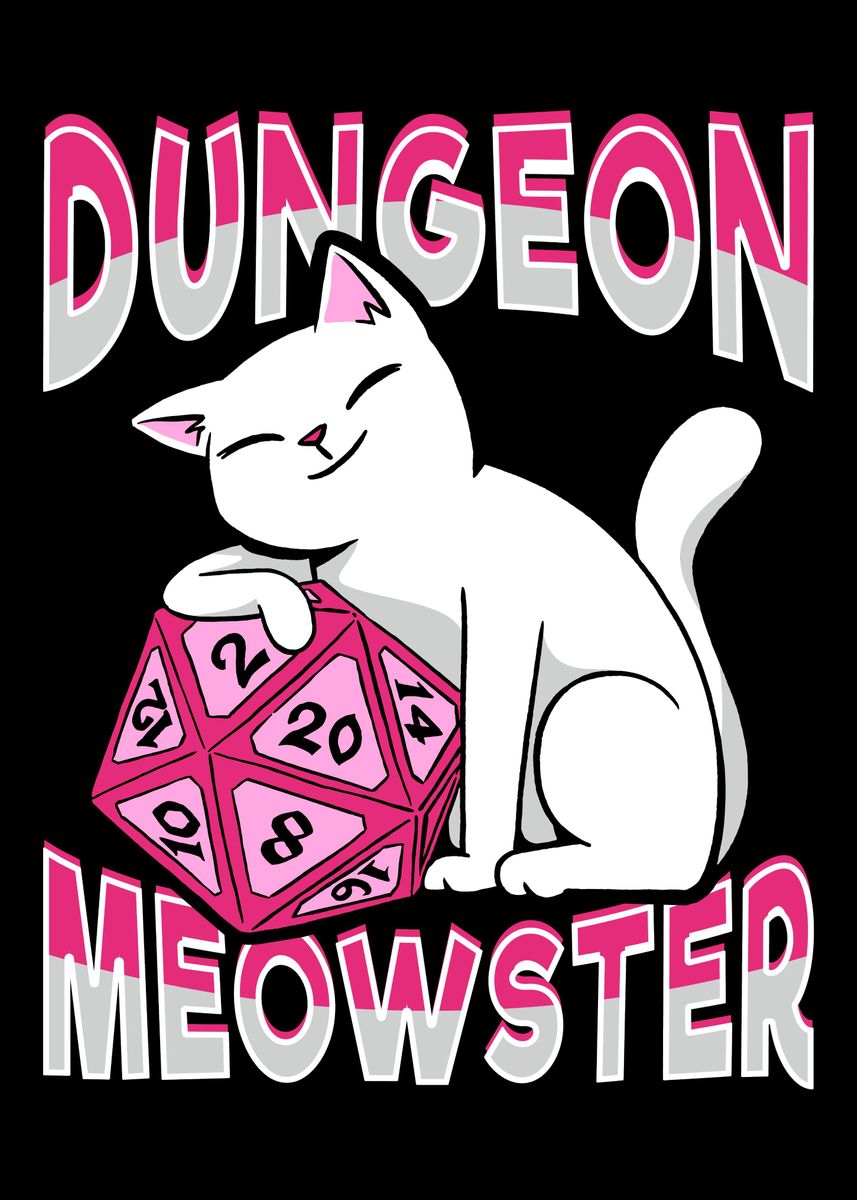 'Dungeon Meowster RPG Cat' Poster, picture, metal print, paint by ...