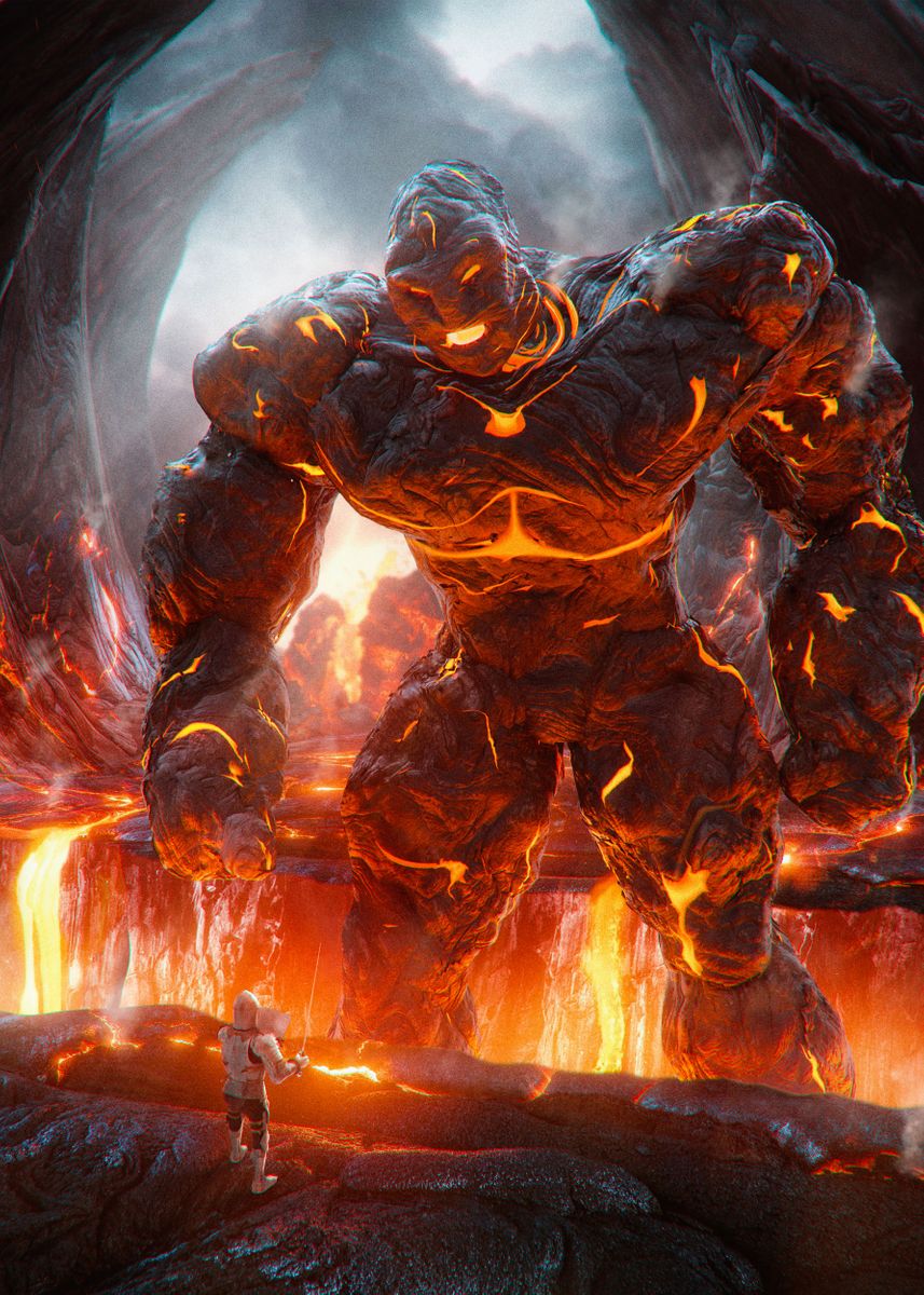 'Volcano Man' Poster, picture, metal print, paint by Nemanja Sekulic ...