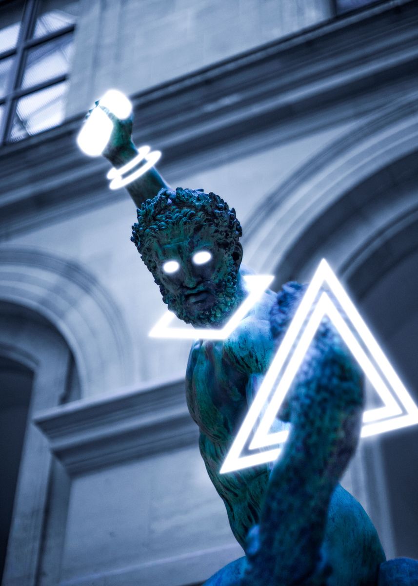 'Man VS Snake' Poster, picture, metal print, paint by BS Design | Displate