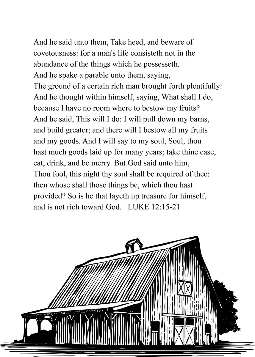 'Luke 12 15 21' Poster by ABConcepts | Displate