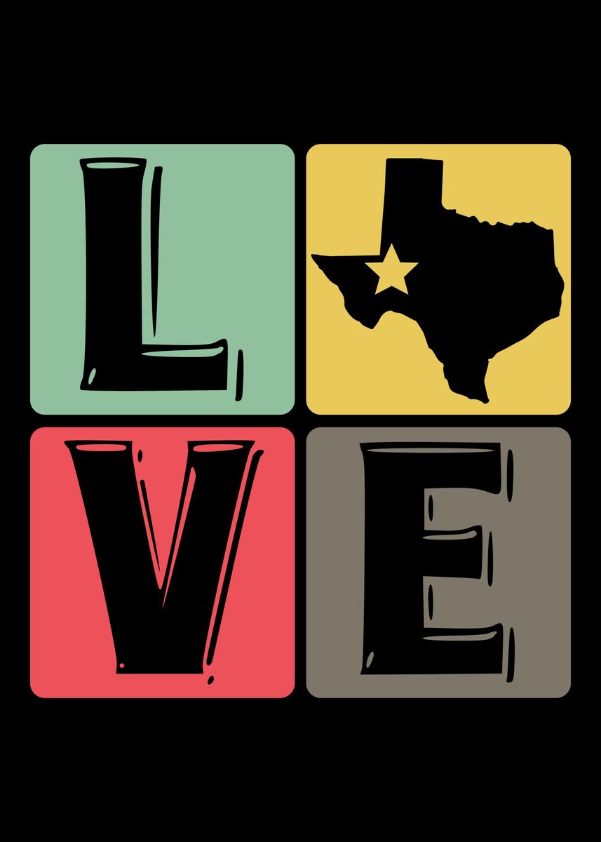 'Funny Texas Flag Fun Lover' Poster, picture, metal print, paint by ...