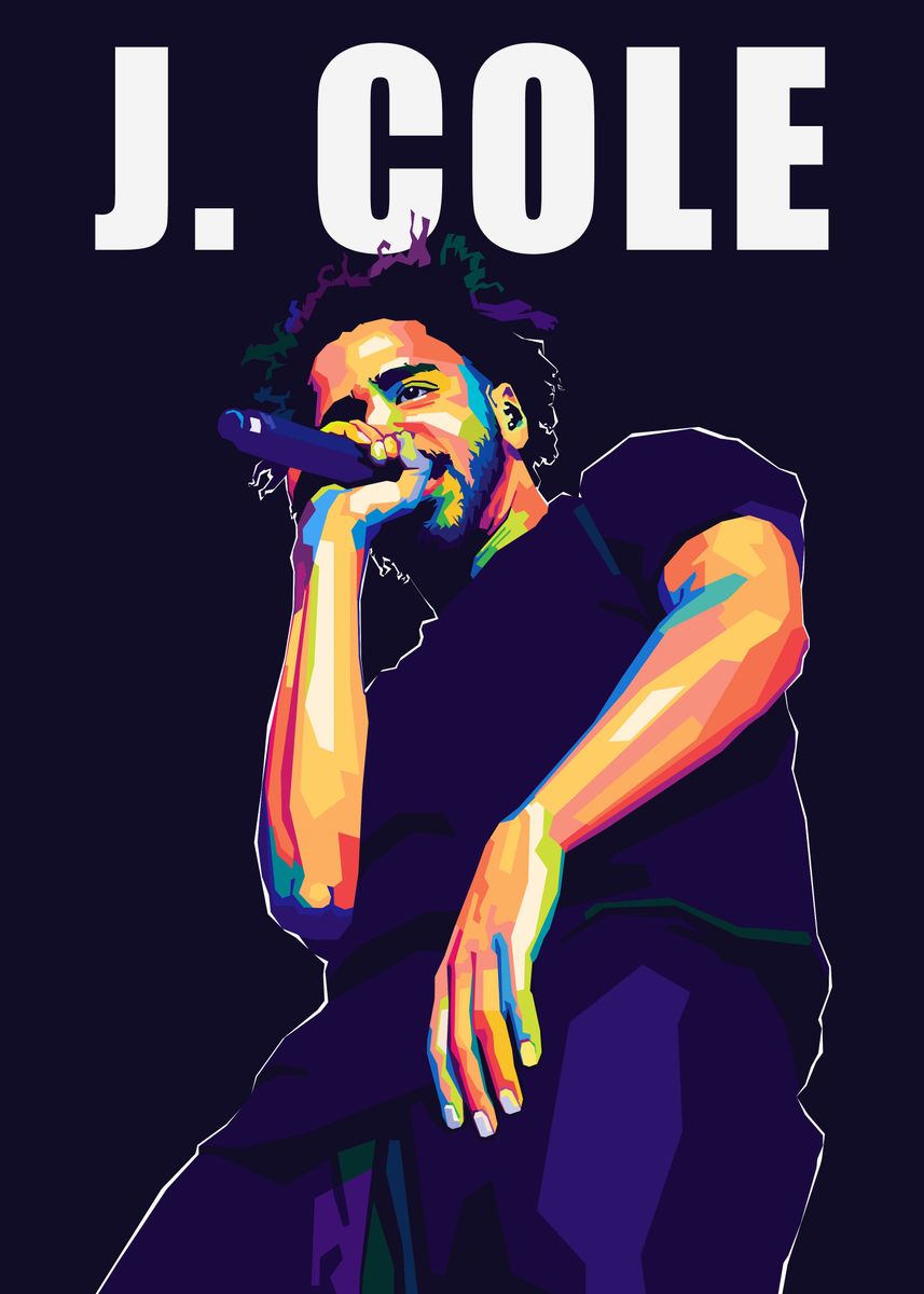 'J cole Wpap Pop Art' Poster, picture, metal print, paint by Anthony ...