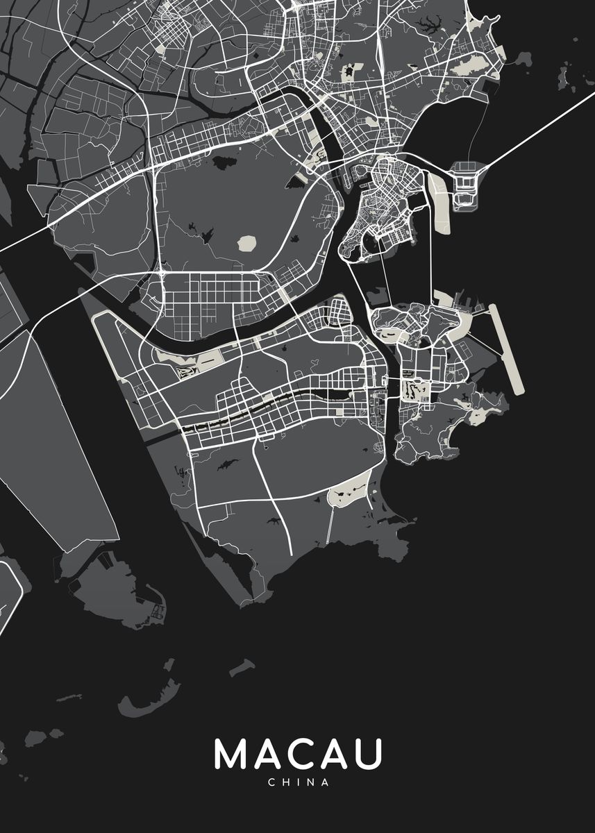 'Macau' Poster, picture, metal print, paint by mapsies | Displate