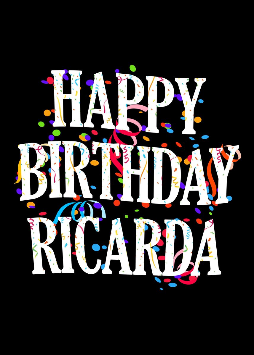 'Happy Birthday Ricarda' Poster, picture, metal print, paint by ...