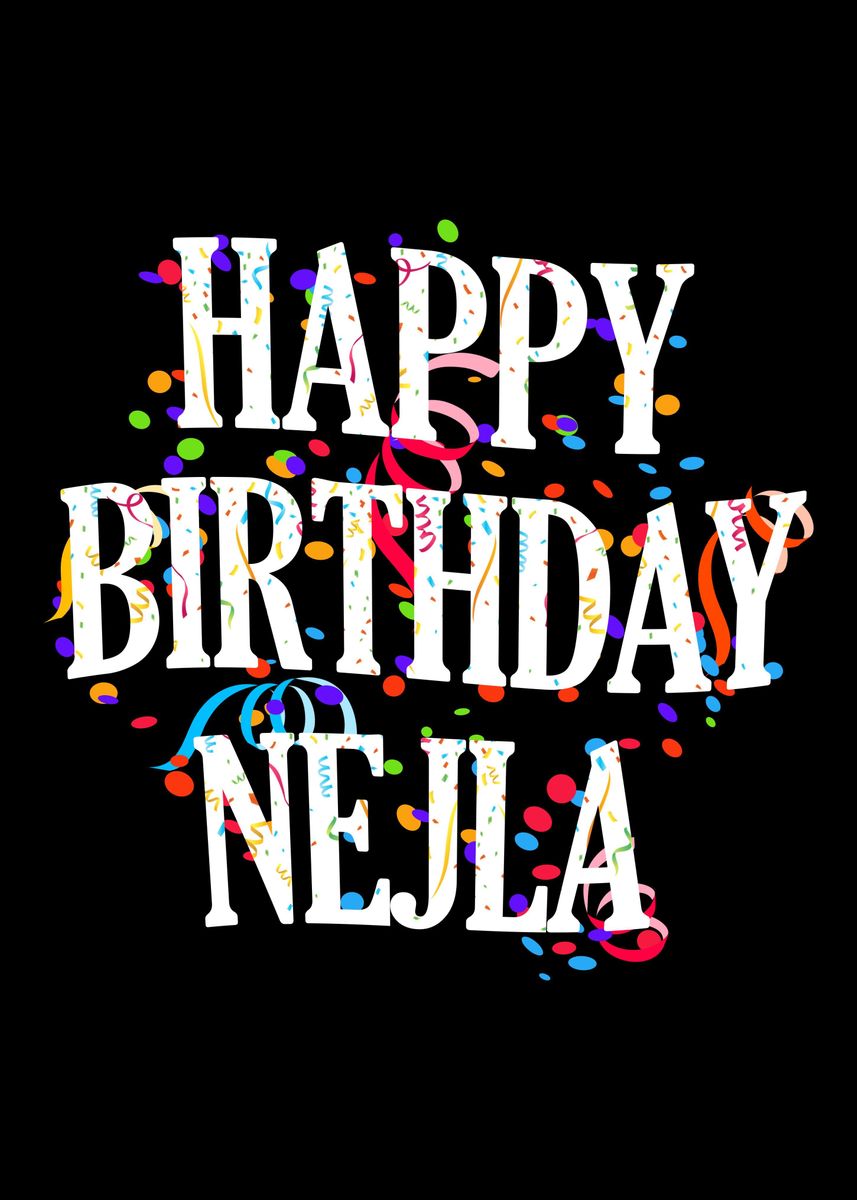 'Happy Birthday Nejla' Poster, picture, metal print, paint by ...