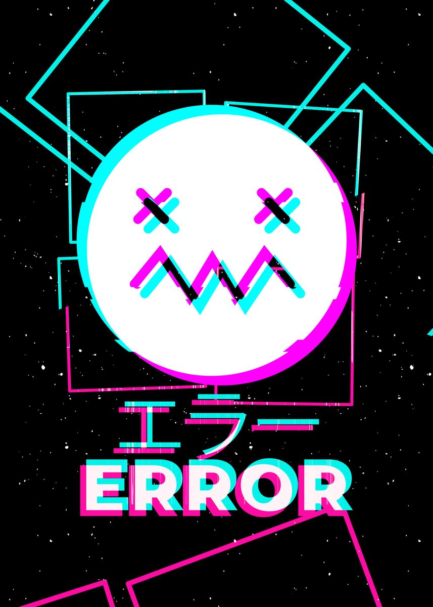 'Japanese Glitch Error' Poster, picture, metal print, paint by ...