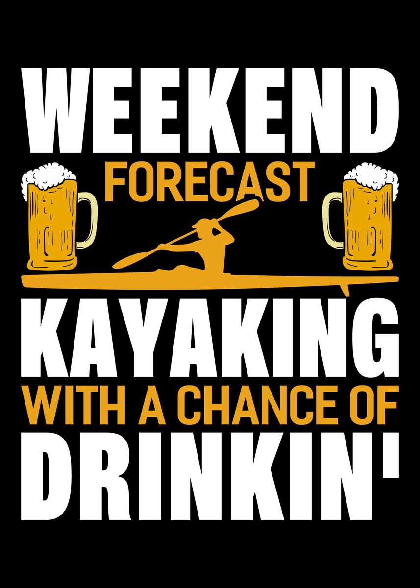 'Funny Kayak Kayaking' Poster, picture, metal print, paint by Christian ...