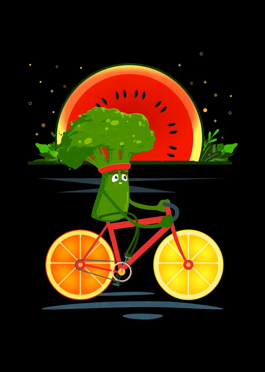 'Broccoli Queen' Poster, picture, metal print, paint by Hexor | Displate