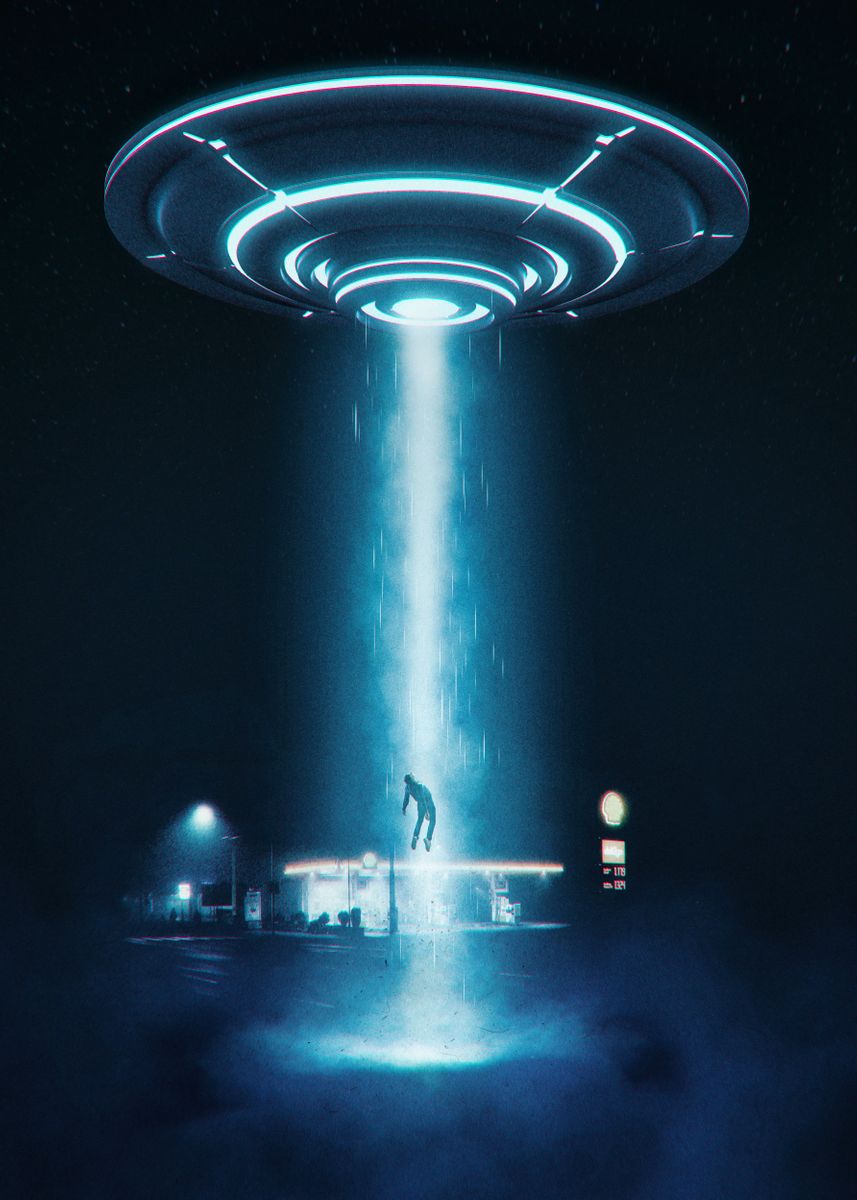 'U F O' Poster, picture, metal print, paint by Nemanja Sekulic | Displate
