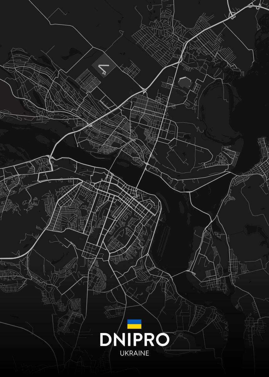 'Dnipro UA' Poster, picture, metal print, paint by IMR Designs | Displate