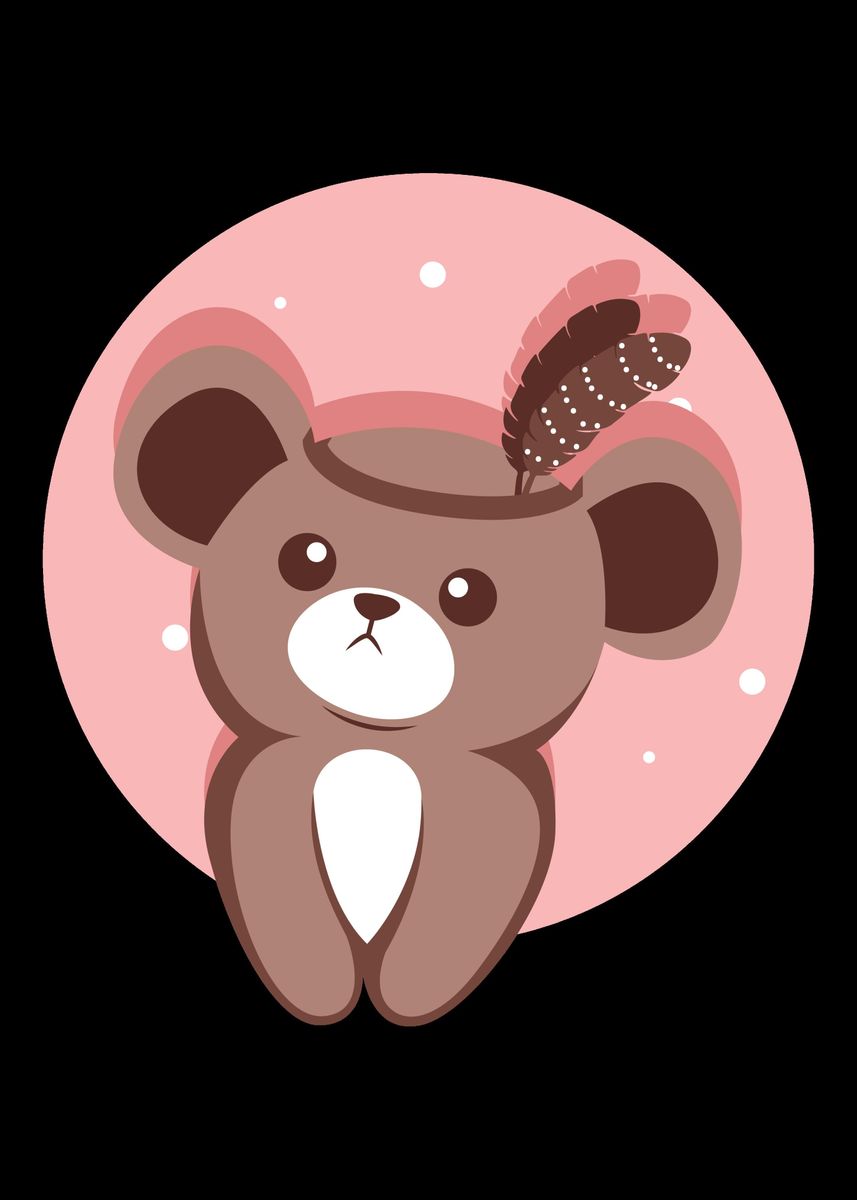 'Bear Feathers Cute and Pre' Poster by Powdertoastman | Displate