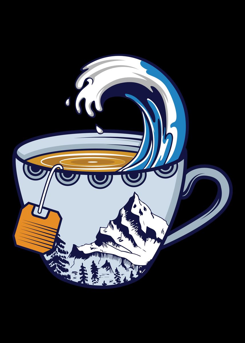 'Tea Wave Nature Nature Lov' Poster, picture, metal print, paint by ...