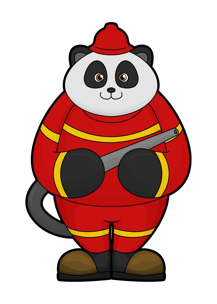 'Panda Firefighter Hose' Poster by Markus Schnabel | Displate