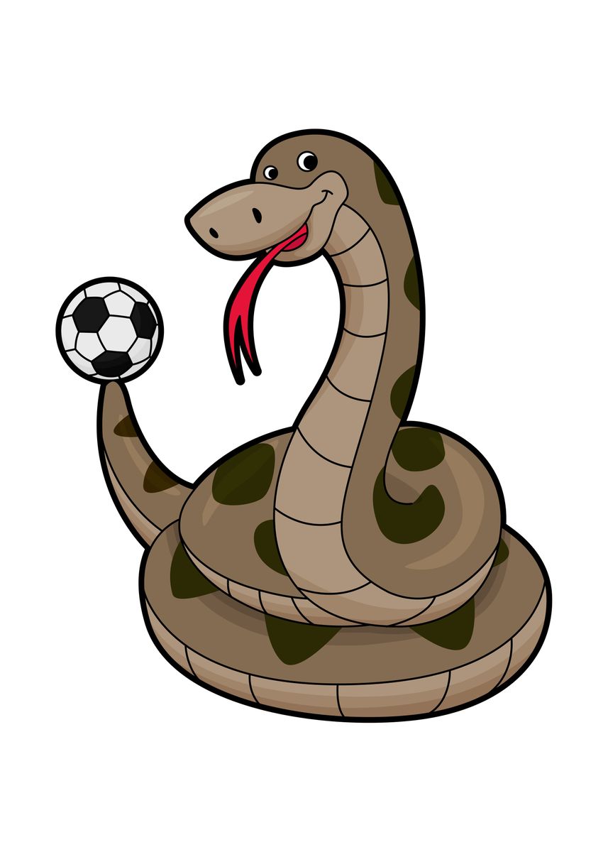 'Snake Soccer Soccer ball' Poster, picture, metal print, paint by ...