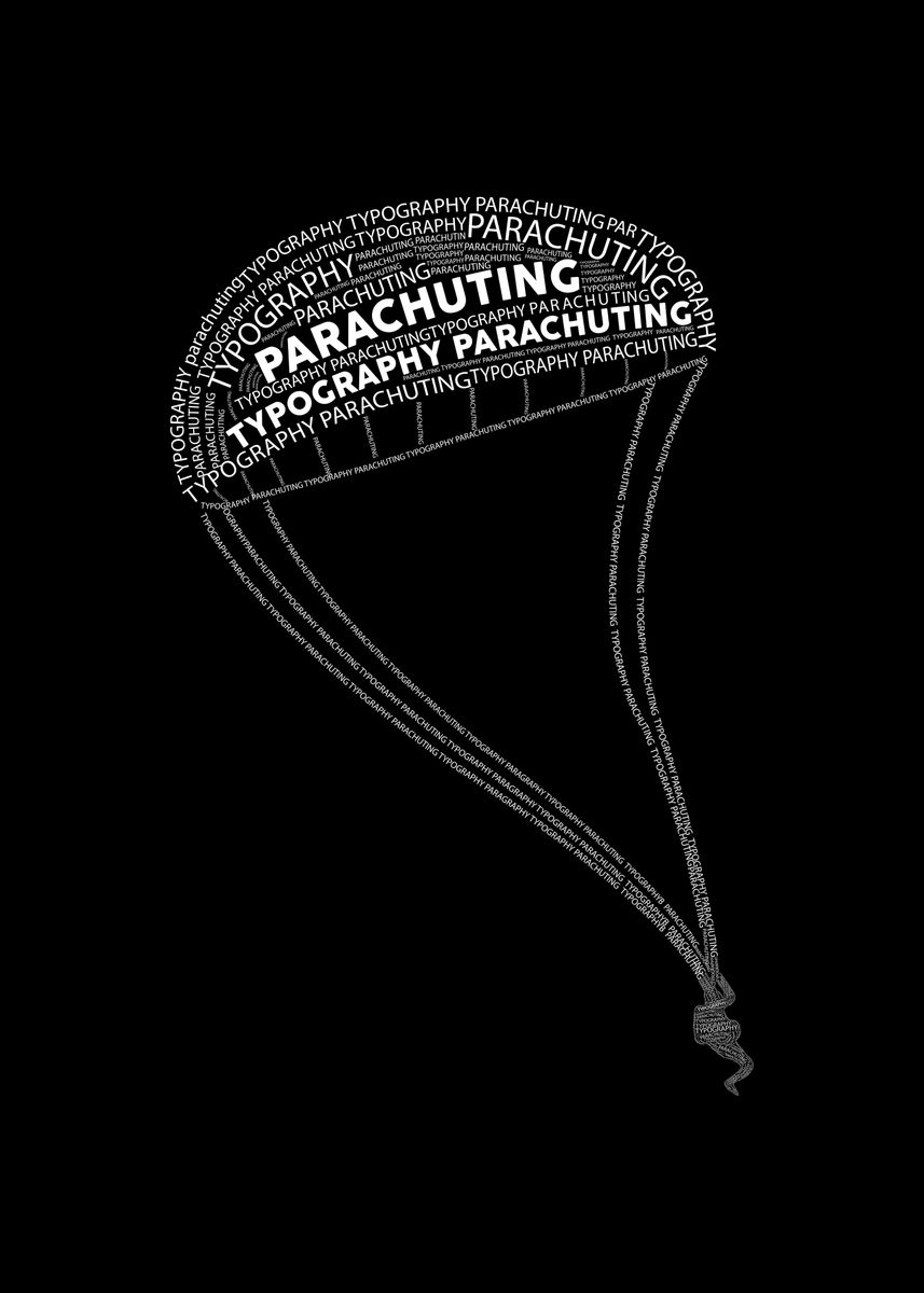 'Typography parachuting' Poster, picture, metal print, paint by Lukes ...