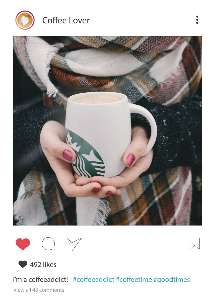 'Instagram Coffee Addict' Poster, picture, metal print, paint by ...