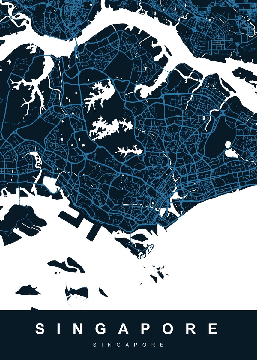 'SINGAPORE City Map' Poster by UrbanMaps | Displate