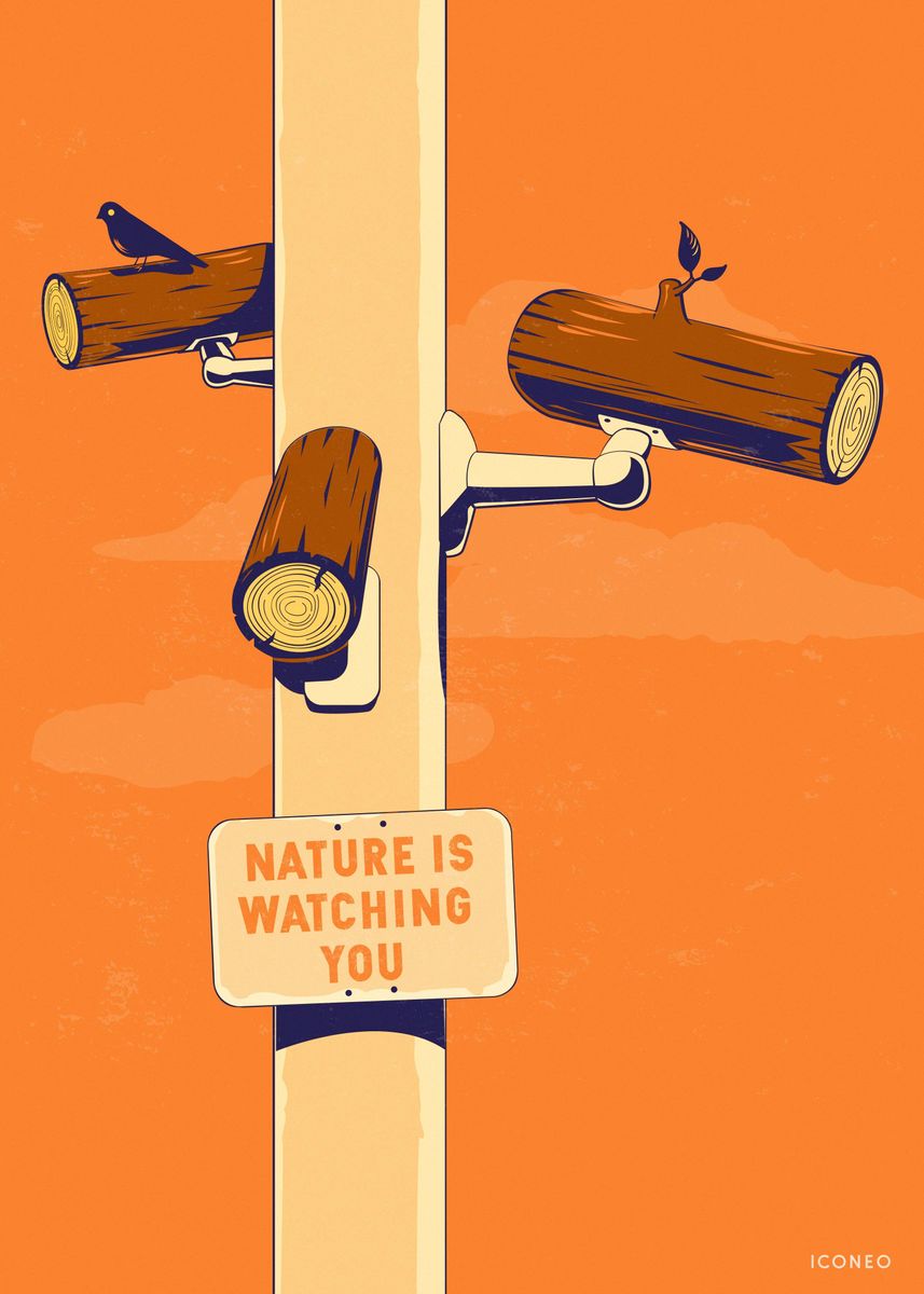 'Nature is watching you' Poster, picture, metal print, paint by ICONEO ...