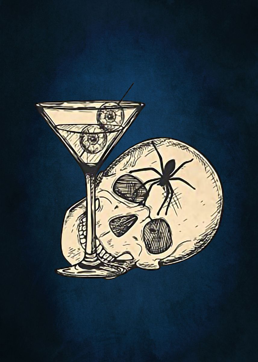 '53 Halloween skull bar 53' Poster, picture, metal print, paint by ...