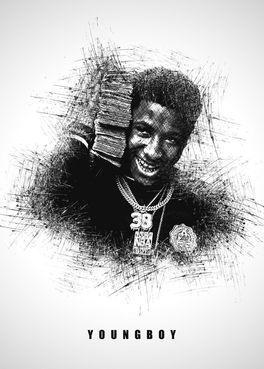 'Youngboy Never Broke Again' Poster, picture, metal print, paint by ...