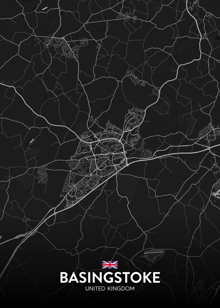 'Basingstoke UK' Poster, picture, metal print, paint by IMR Designs ...