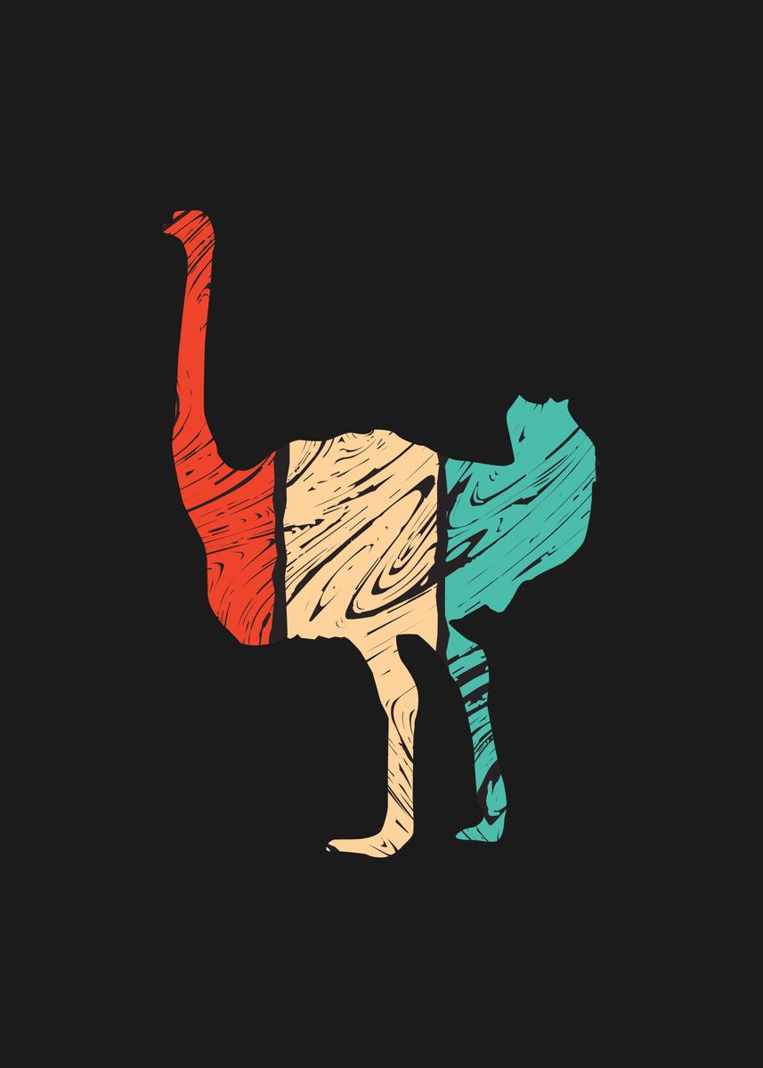 'Ostrich Animal' Poster, picture, metal print, paint by DEMON SPACE ...