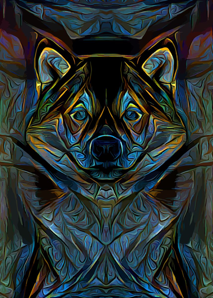 'Shiba Dark' Poster, picture, metal print, paint by MasterHead | Displate