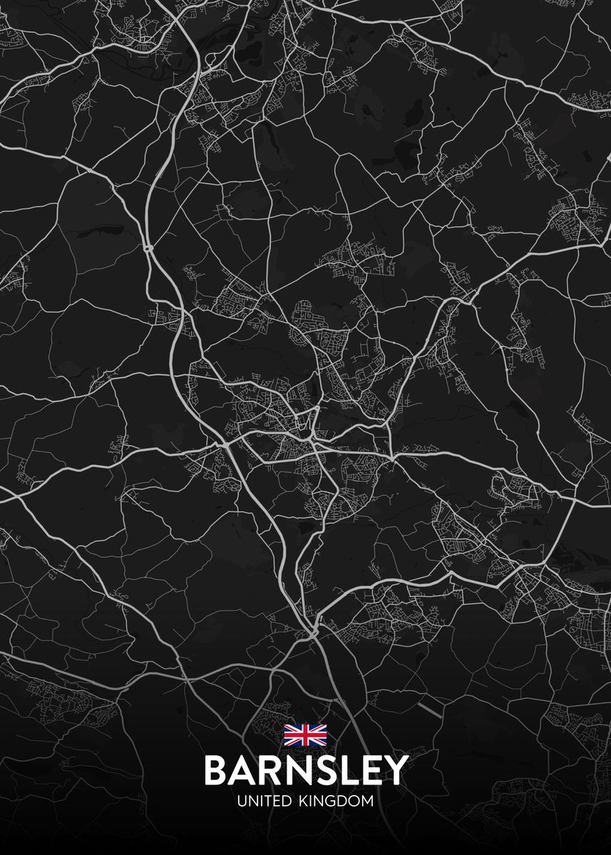 'Barnsley UK' Poster, picture, metal print, paint by IMR Designs | Displate